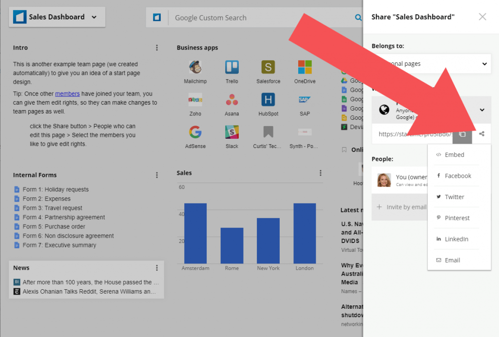 New features for embedding and social sharing of your Start.me pages ...